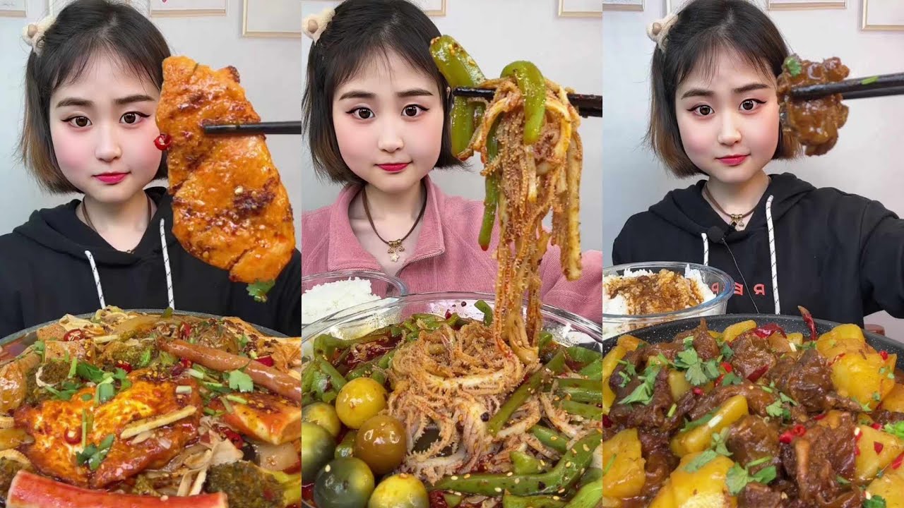 ASMR Mukbang Spicy Chinese Food Noodles | 중국음식먹방 | ASMR 중국먹방 | Asmr ...
