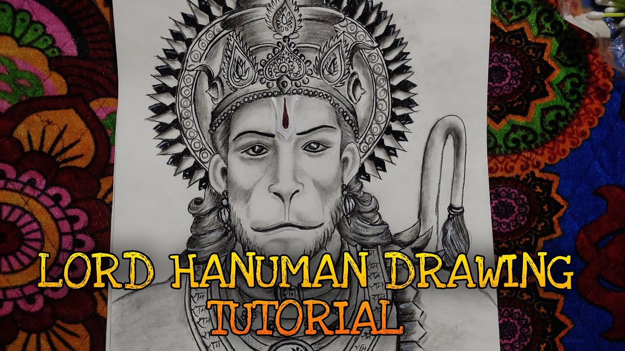 lord hanuman drawing | sketch tutorial with hanuman chalisa .. - YouTube