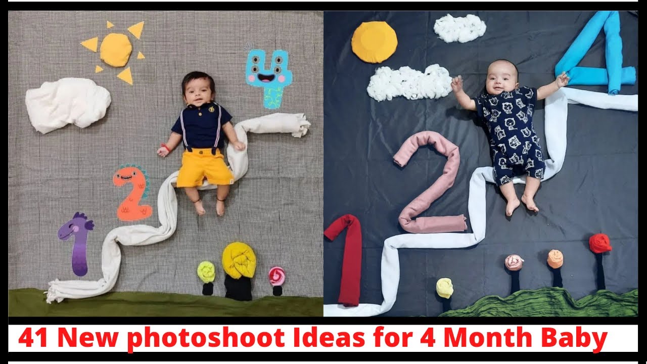 4 Month Baby Photoshoot | Four month Baby Photoshoot Ideas at Home ...