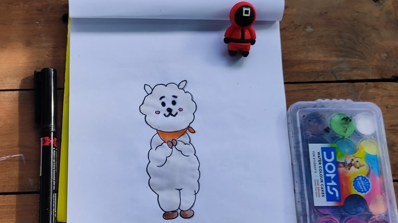 let's draw Bt21 🦙Rj🐹#bt21rj - YouTube