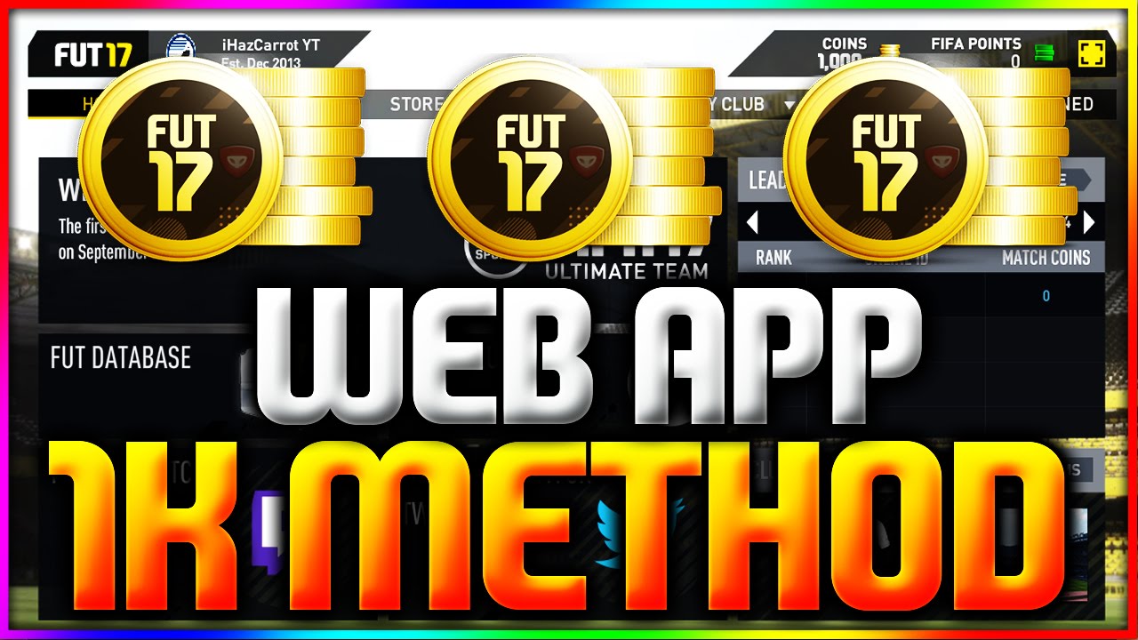 Fifa 17 How To Trade With 1k Web App 1k Trading Method Fut 17 How