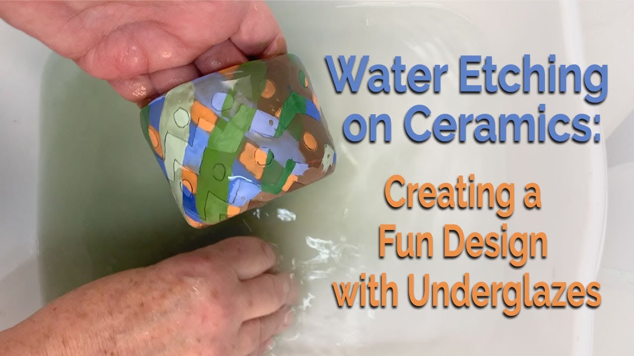 Water Etching on Ceramics: Creating a Fun Design with Underglazes - YouTube