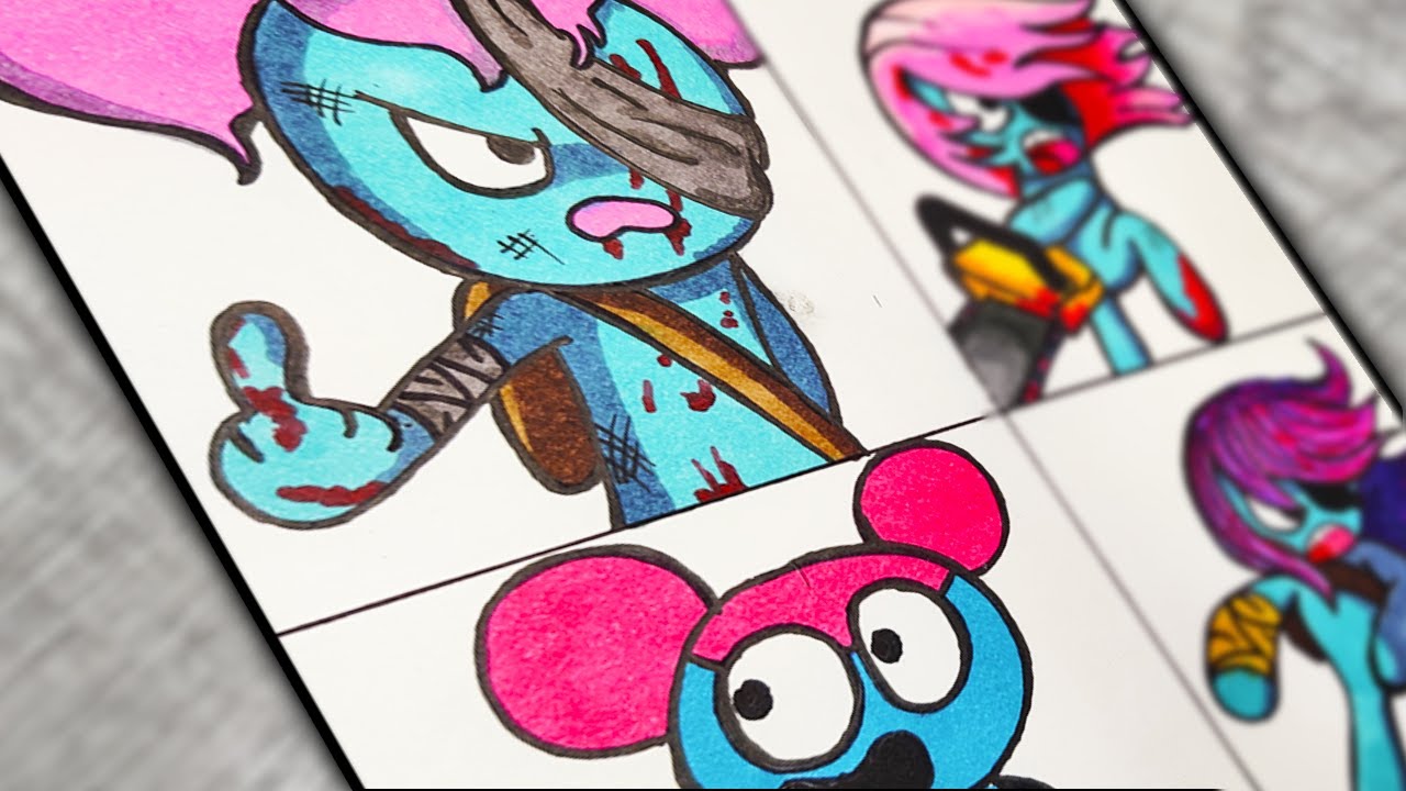 Drawing PIBBY in Different Styles | Drawing FNF Mods | How to Draw ...