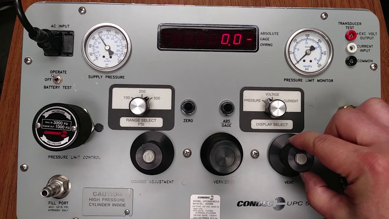 Condec UPC5000 Pressure Calibration Standard - YouTube
