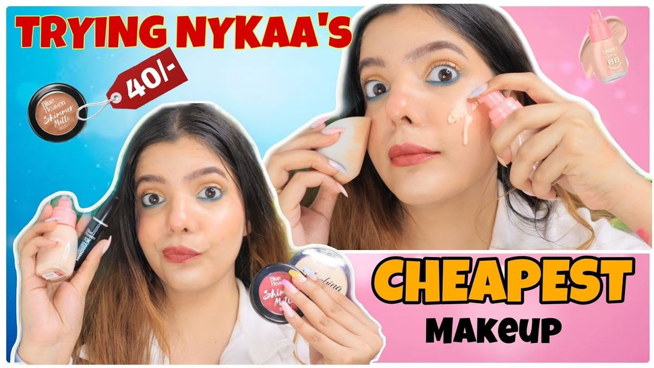 Testing cheapest makeup from nykaa🤩 | Everything Under Rs.100/- 🤯 Worth ...