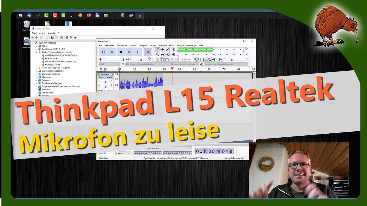 Thinkpad L14/L15 AMD – Realtek Mikrofon zu leise - YouTube