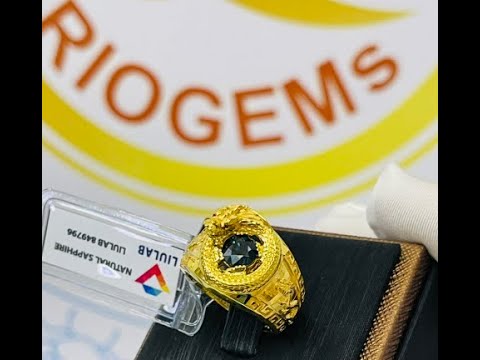 Nhẫn nam Rồng cuộn SAPPHIRE xanh Hero VÀNG 18K - YouTube