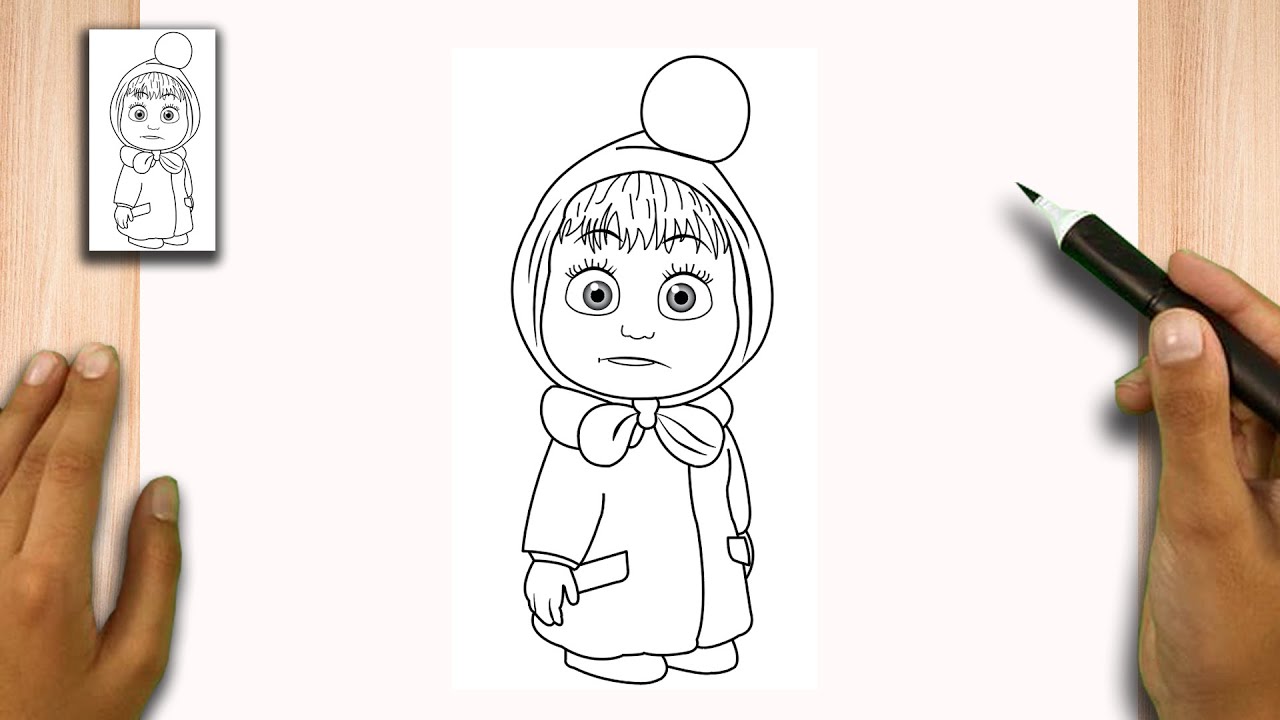how to draw masha // masha and the bear drawing - YouTube