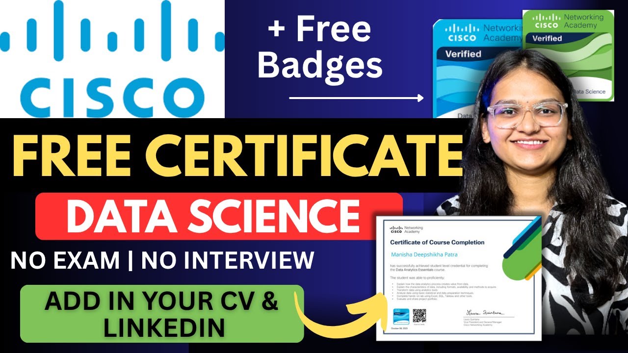 🔥100% FREE Cisco Certificate + Badges - Data Science | NO Fees , No ...