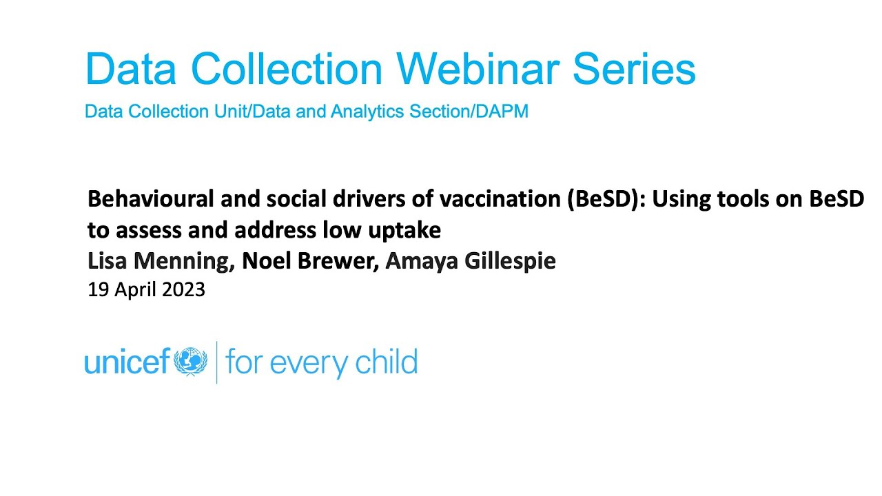 Behavioural and social drivers of vaccination (BeSD): Using tools on ...