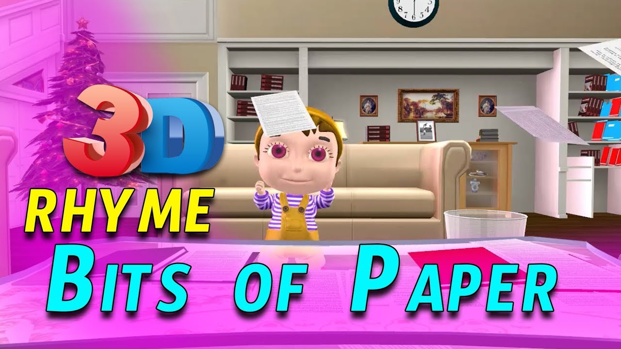 Bits of Paper Nursery Rhyme | 3D Animation English Nursery Rhyme for ...