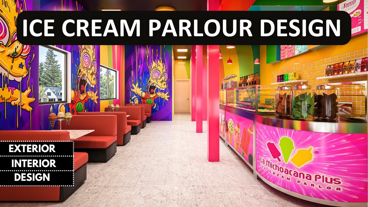 Ice Cream Parlour Design | Pop-Art Theme | 3D Architectural Walkthrough ...