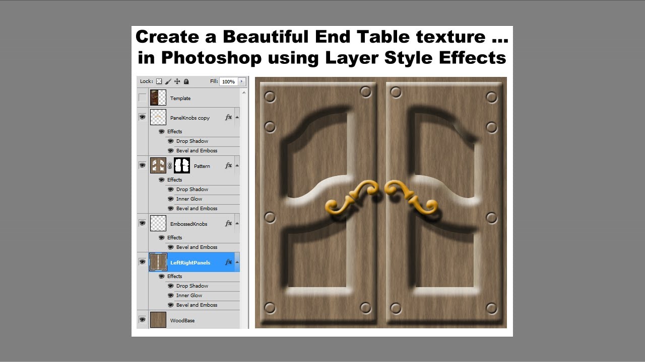 Photoshop End Table Texture Tutorial - YouTube