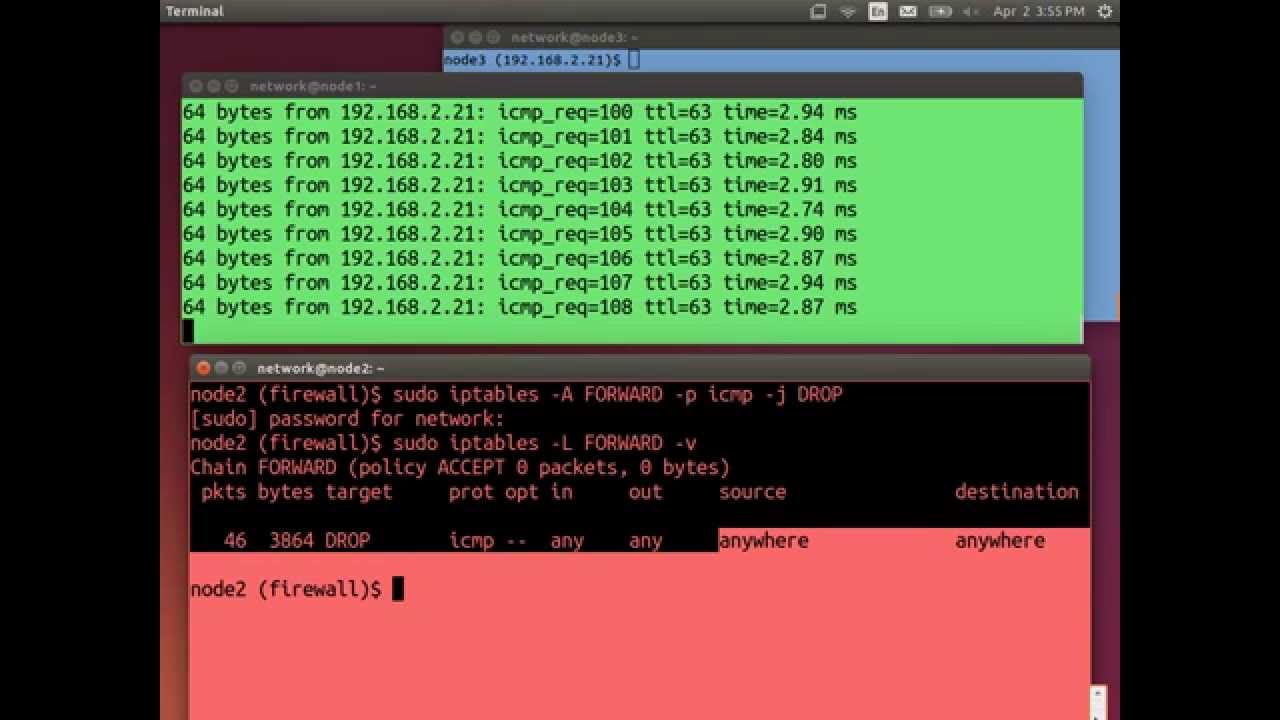 iptables Example in a Virtual Network (ITS335, L19, Y14) - YouTube