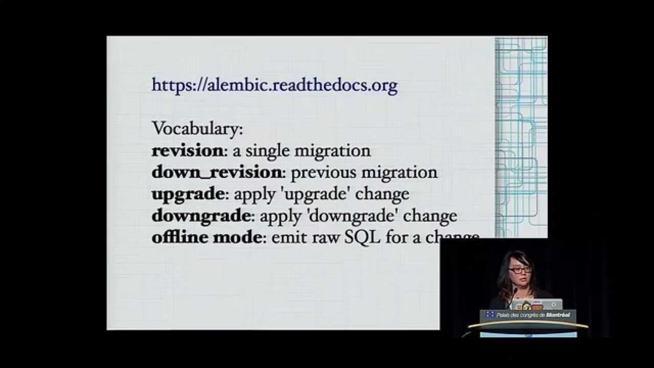 Selena Deckelmann: Sane schema migrations with Alembic and SQLAlchemy - PyCon 2014 - YouTube