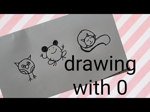 how to draw with number zero easy for kids/beginners/step by step ...