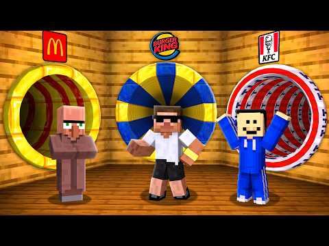 Carry vs Doorbin vs Noobdi: FASTFOOD TUNNEL BATTLE in Minecraft..