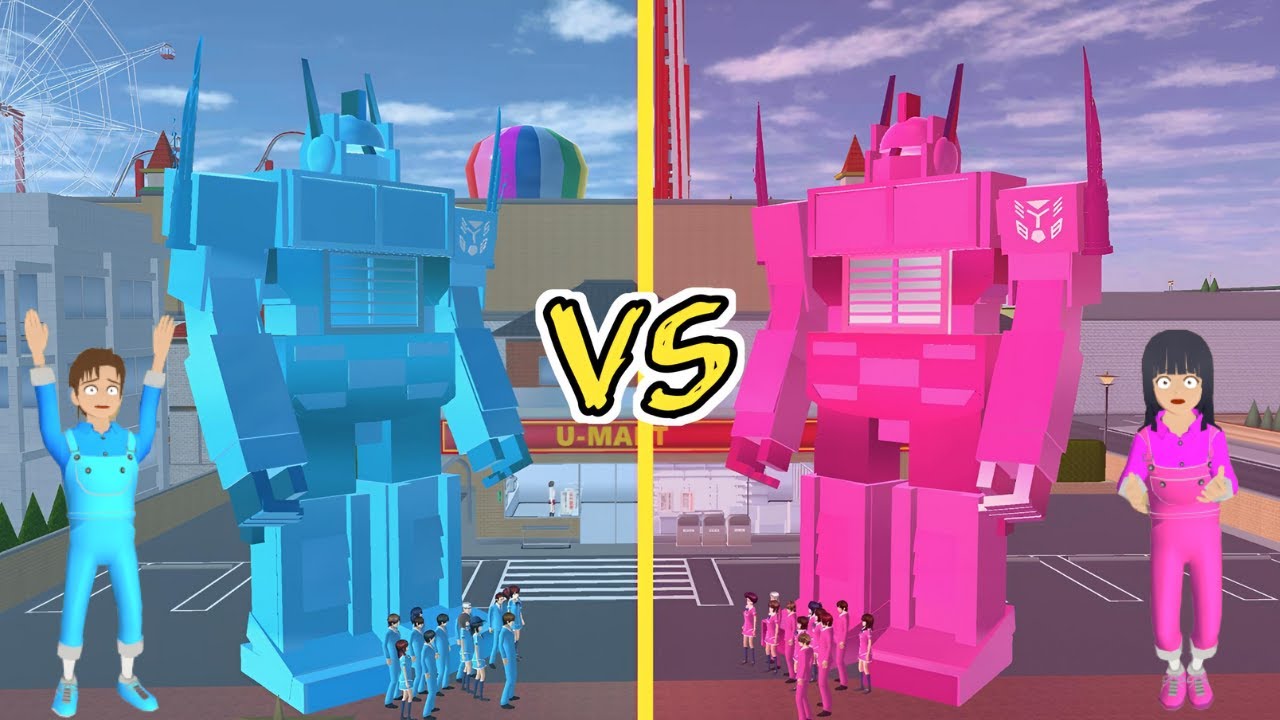 YUTA OPTIMUS PRIME BIRU VS MIO OPTIMUS PRIME PINK 🤖 TEMUKAN ROBOT ...