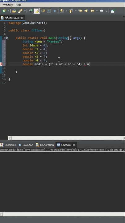 If/Else no Eclipse Java #java #programação #iniciante - YouTube