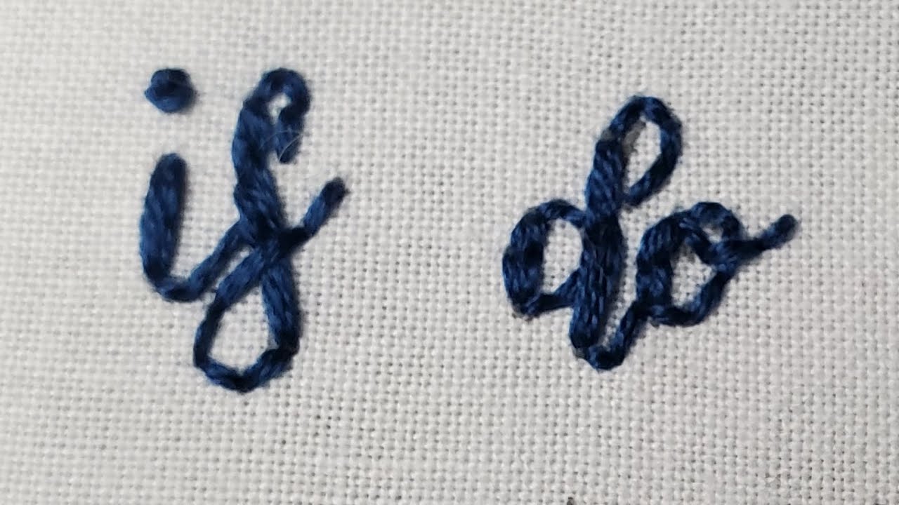 Basic Embroidery - Cursive Lettering - YouTube