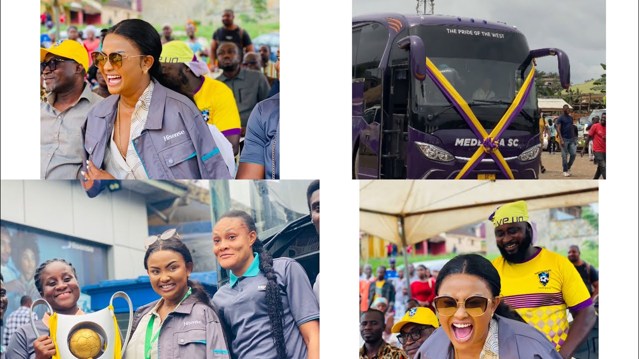 Nana Ama Mcbrown And Hisense Donates Brand New Bus to Medeama Fc in ...