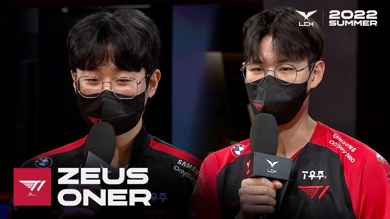 Zeus, Oner 인터뷰 | T1 vs. 한화생명 | 08.04 | 2022 LCK 서머 스플릿 - YouTube