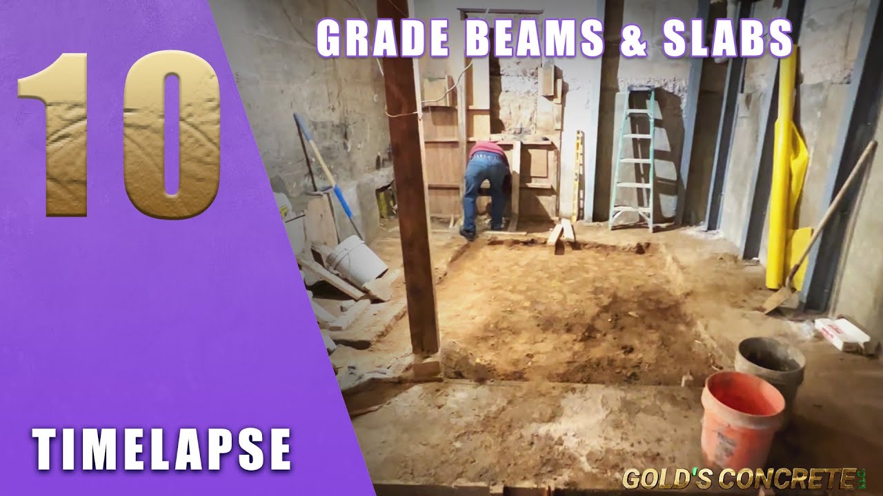 Pouring Grade Beams in our tiny Basement Digout - Time-lapse - YouTube