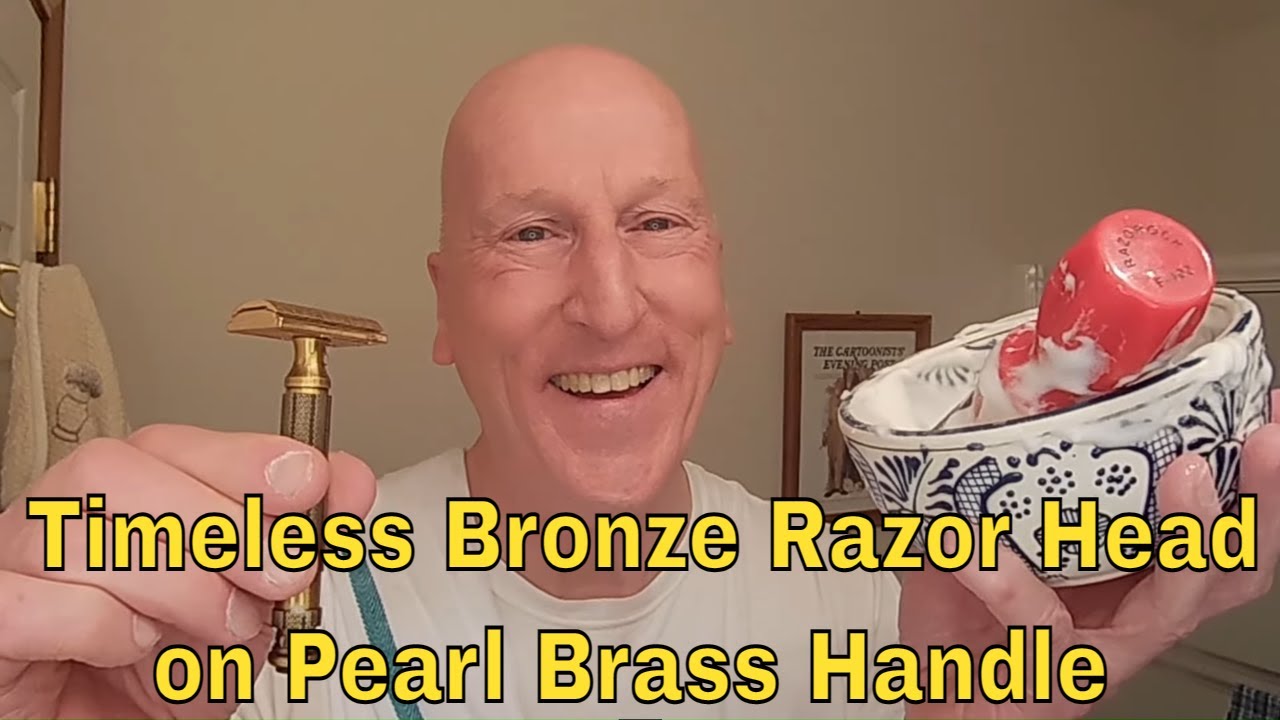 A Timeless Bronze Razor Head on a Pearl Brass Handle. Plus a Shaving ...