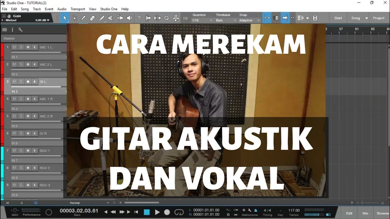 Tutorial Cara merekam gitar akustik dan vokal di studio one (PART 3) - YouTube