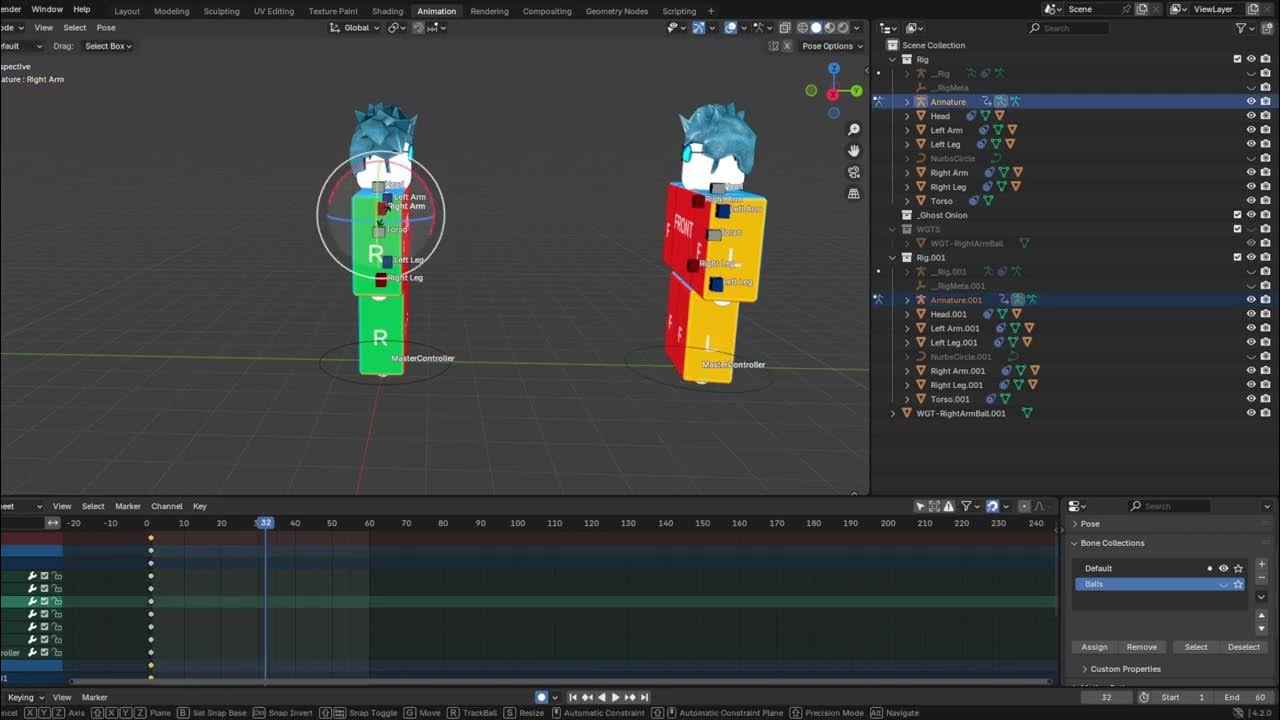 How to animate 2 RIGS in Blender/Import To roblox studio - YouTube