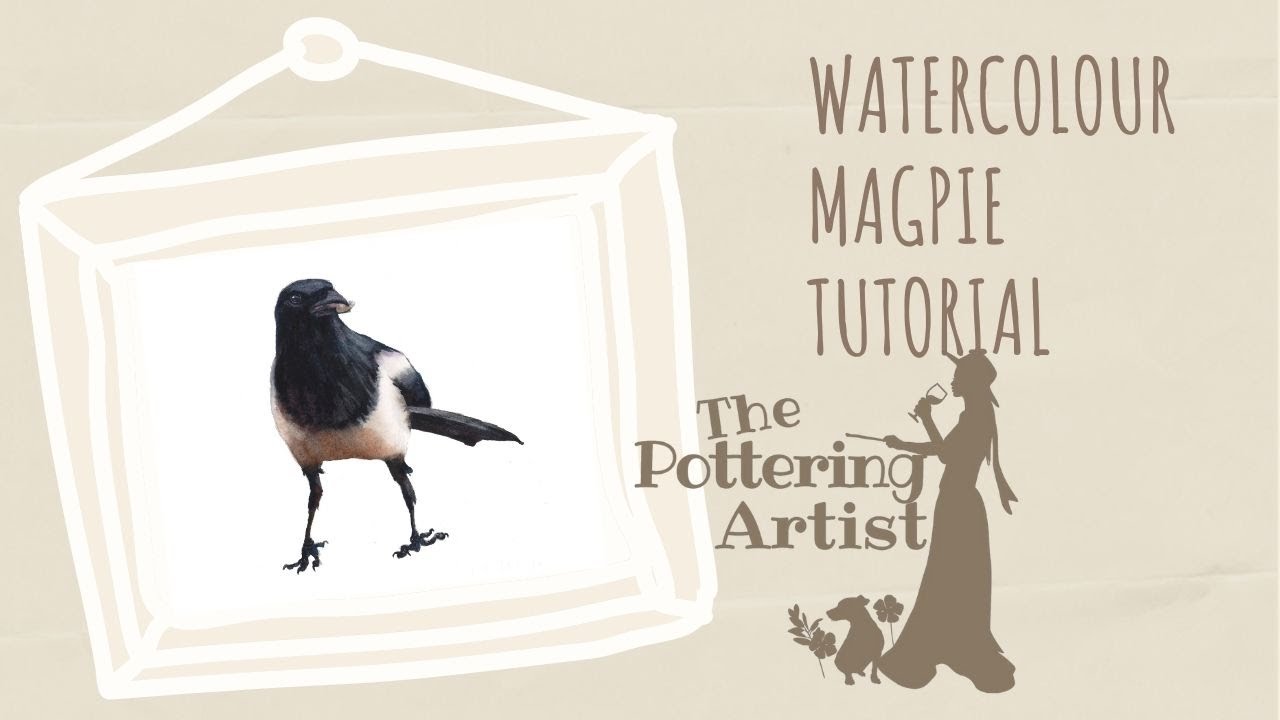 Watercolor Magpie Tutorial, how to paint birds in watercolor - REALTIME ...