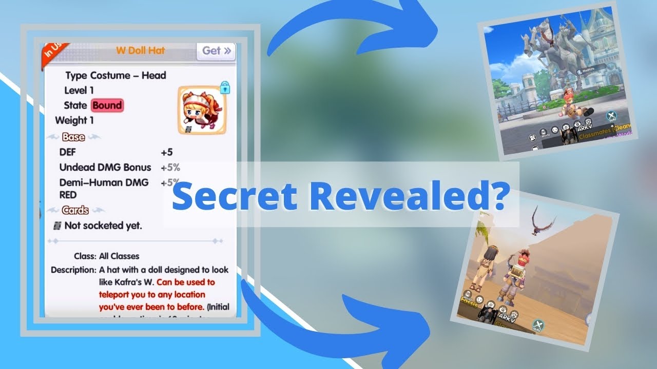 How to teleport using kafra W Doll hat | Best Hat in Ragnarok X ...