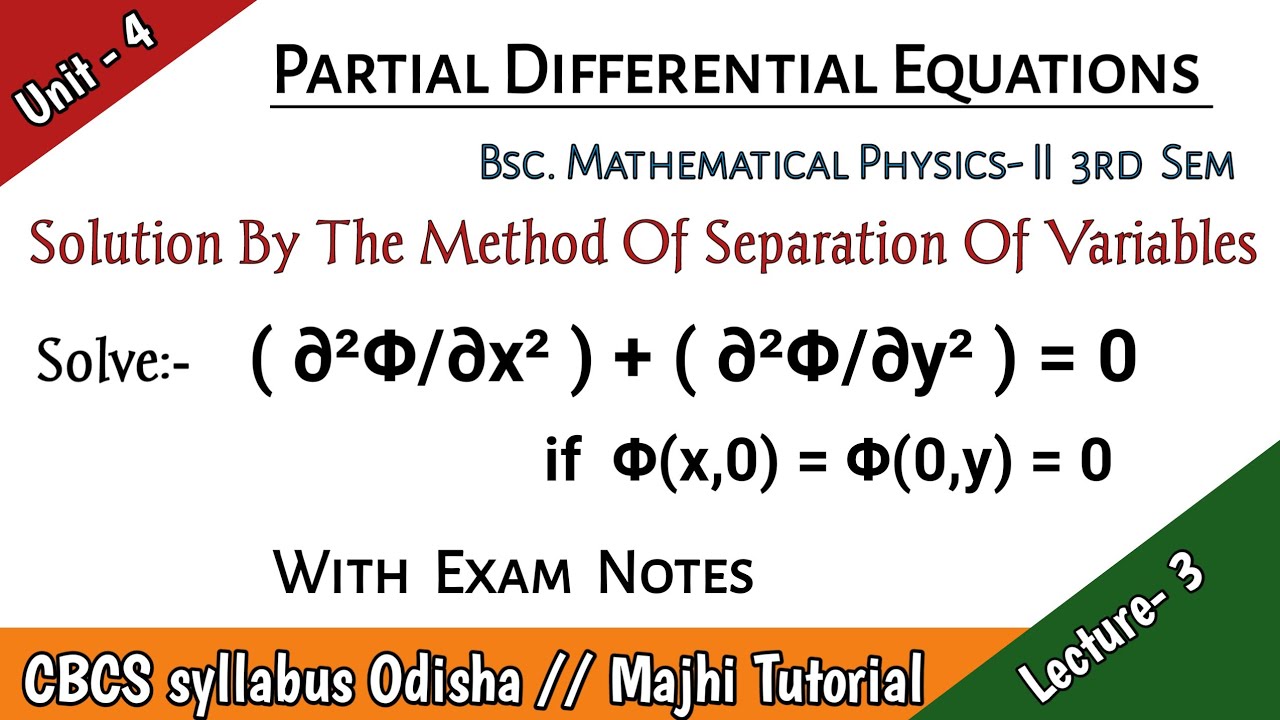Most Important Long Question Solution // Partial Differential Equations ...