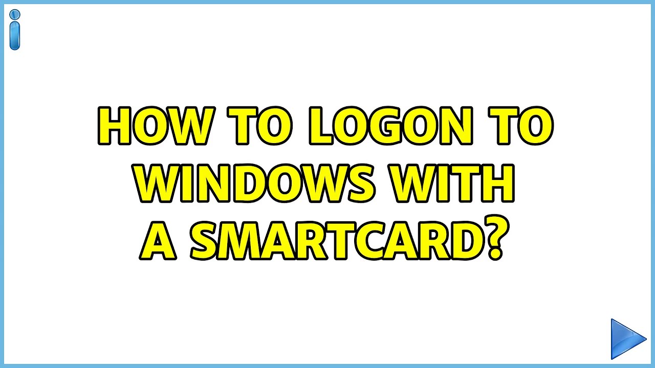How to logon to Windows with a SmartCard? (3 Solutions!!) - YouTube