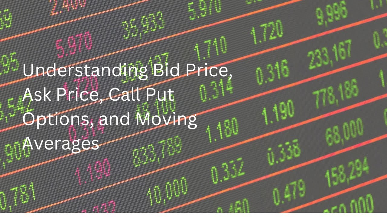 Understanding Bid Price| Ask Price| Call Put Options| Moving Average ...