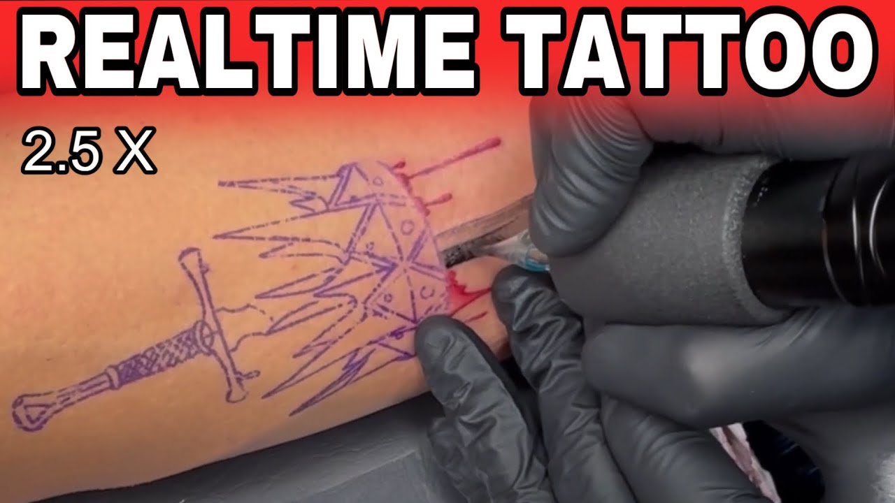 Crown Tattoo | Sword tattoo | Real time tattooing | Realism tattoo Tutorial - YouTube