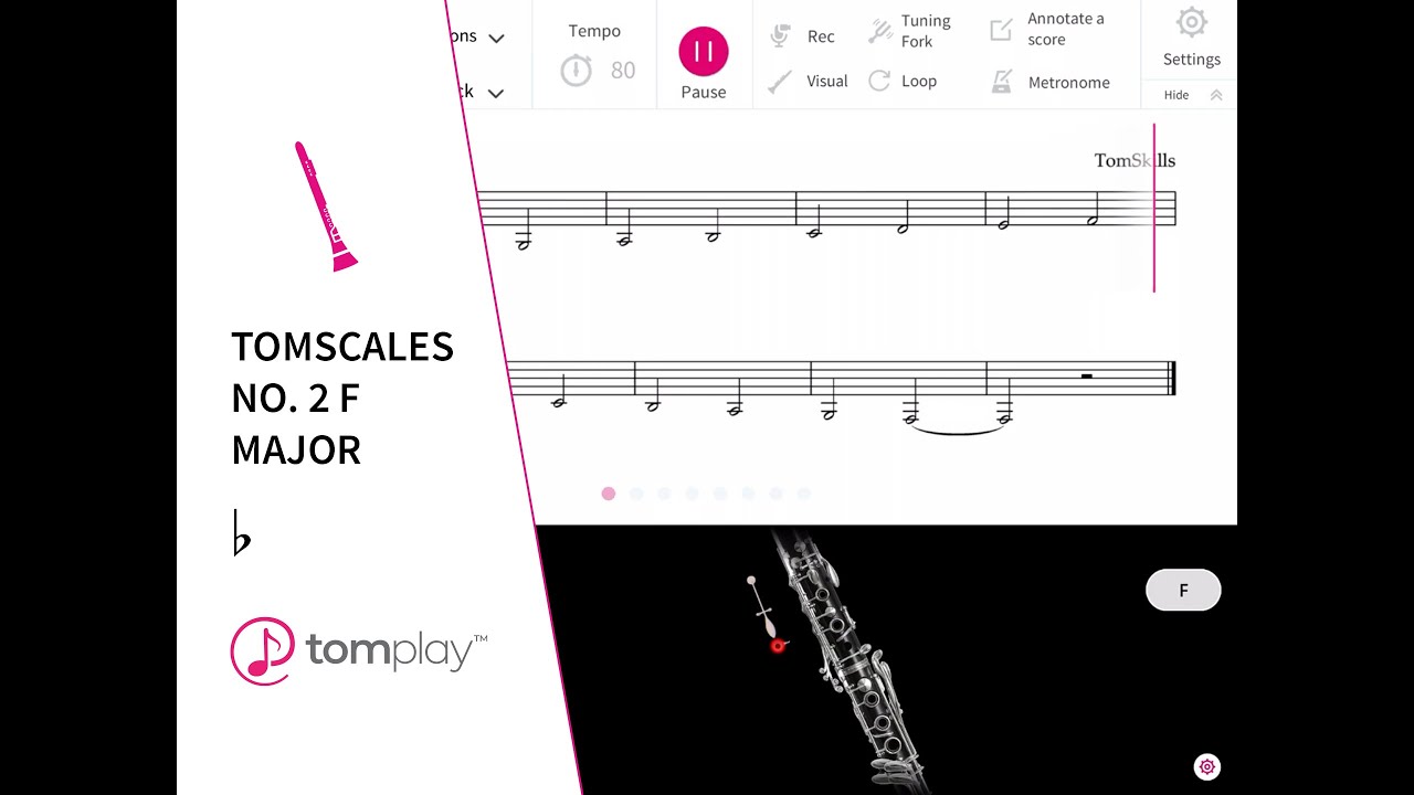 F Major Clarinet Scale (Sheet Music and Backing Track) 🎶 - YouTube