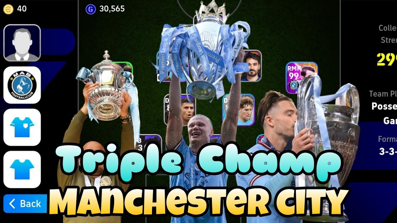 Manchester city ชุด(Triple Champ) |efootball2024 - YouTube