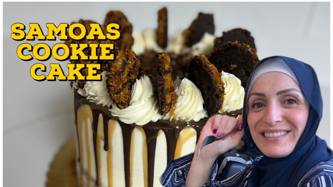 I made a Samoas cookie cake - YouTube