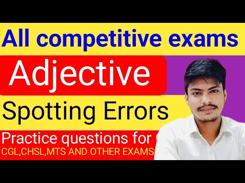 Adjective || English grammar || practice questions || Spotting Errors || Useful for all Exams ...