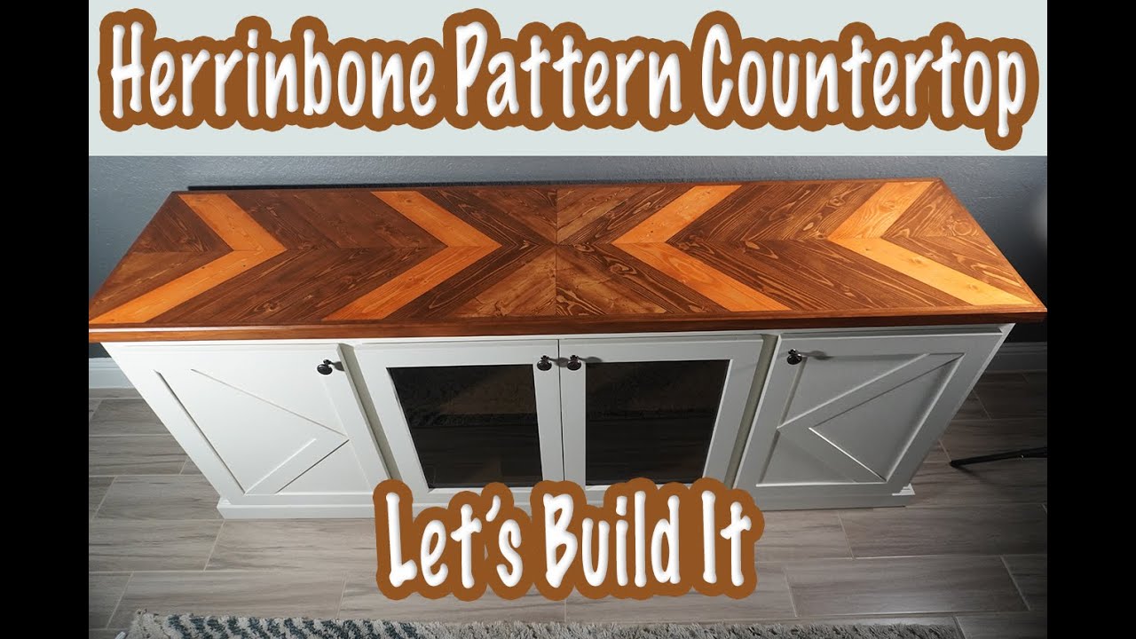 DIY - Herringbone Pattern Countertop - YouTube