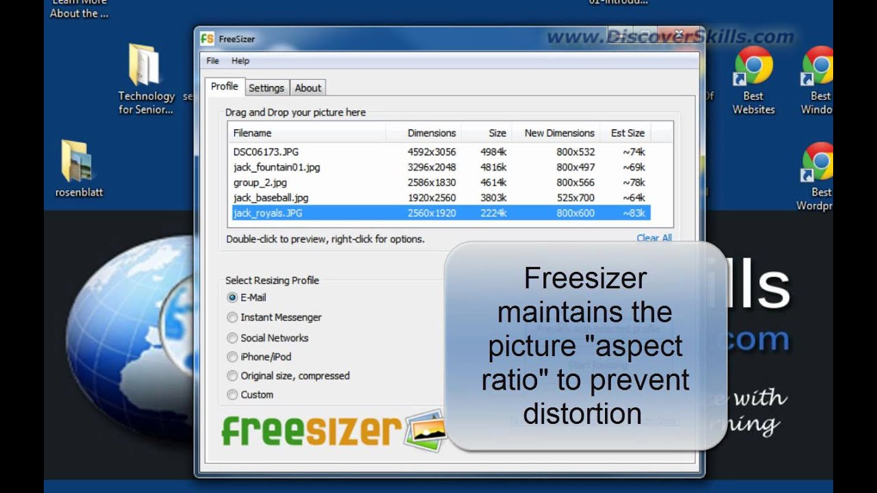 Resize Pictures easily using Freesizer - YouTube