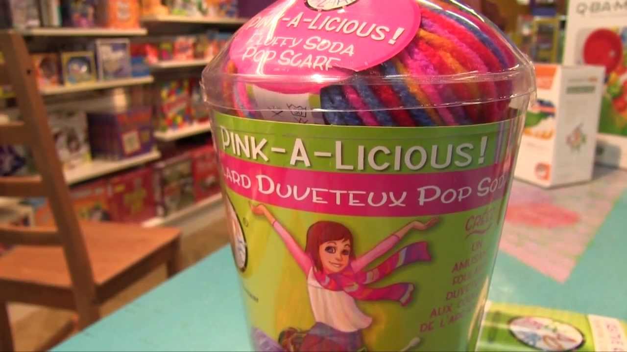 Pink-a-licious! Fluffy Soda Pop Scarf Kit from Creative Kidstuff - YouTube