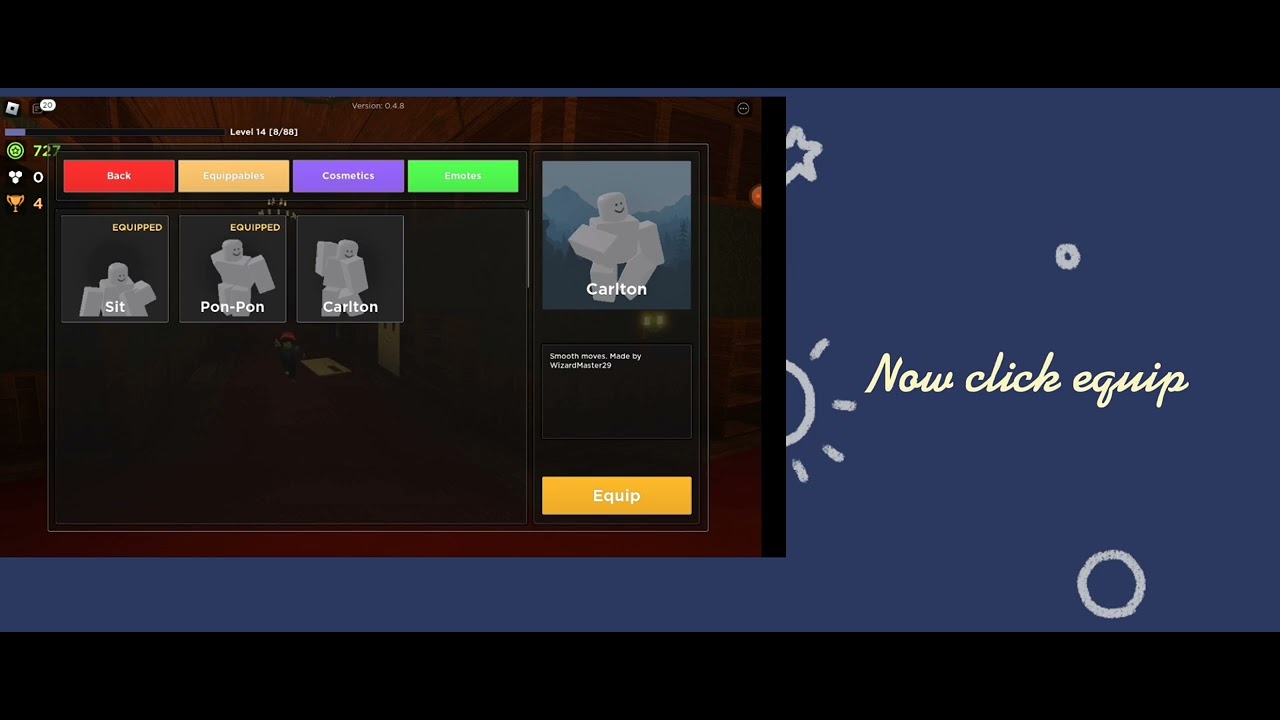How to get and use an emote on roblox evade mobile! - YouTube