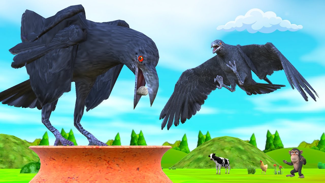 प्यासा कौवा Pyasa Kauwa Kahani Kauwa Cartoon Crow Hindi Kahani Moral ...