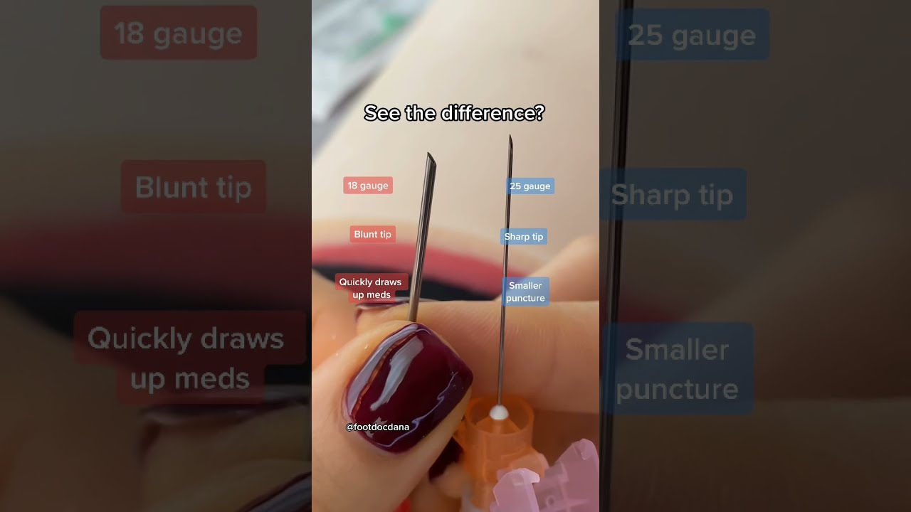 18 gauge versus 25 gauge needle #injections - YouTube