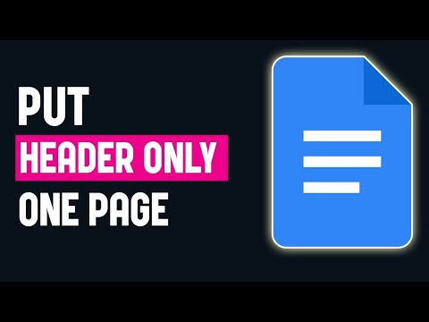How to Put a Header on Only One Page in Google Docs - YouTube