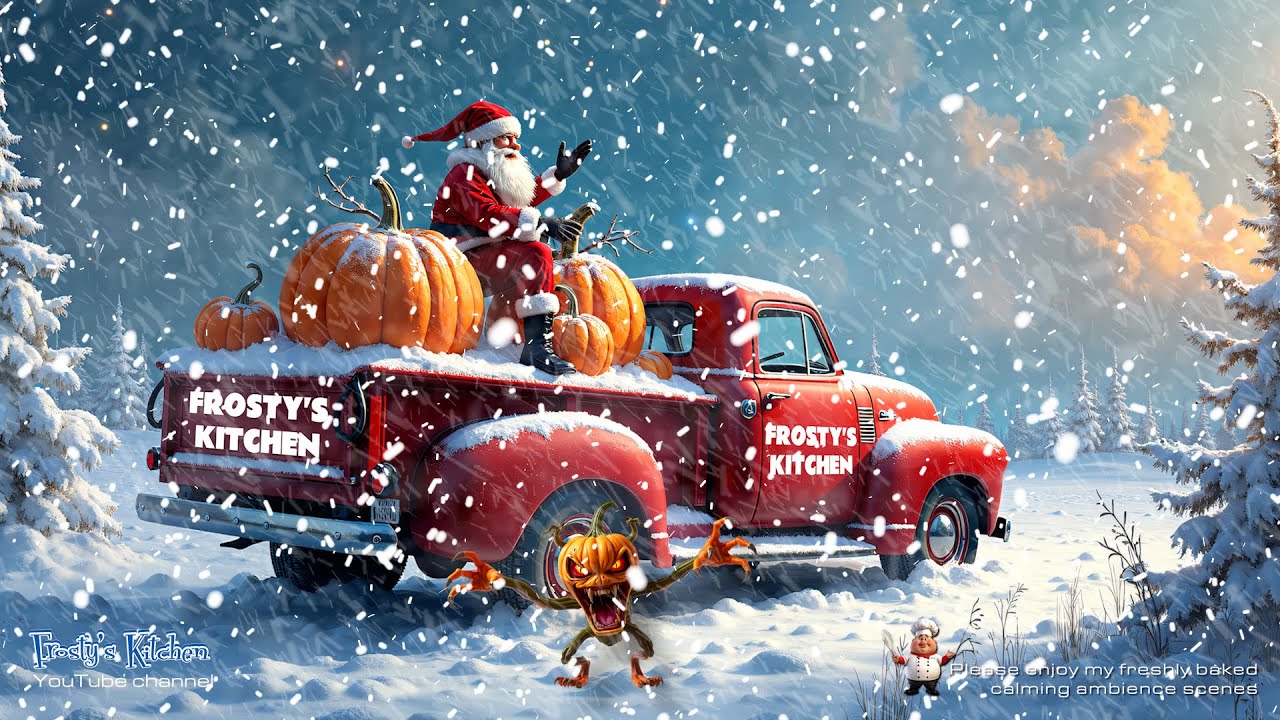Santa With His Halloween Pumpkins On A Snowy Day 2 - YouTube