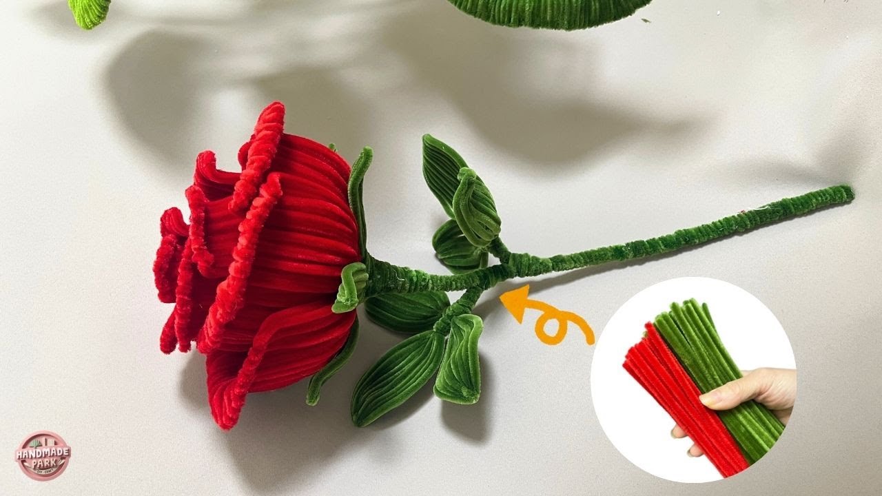 💓Pipe Cleaner Flower💓 How to make beautiful Giant Roses flower with ...