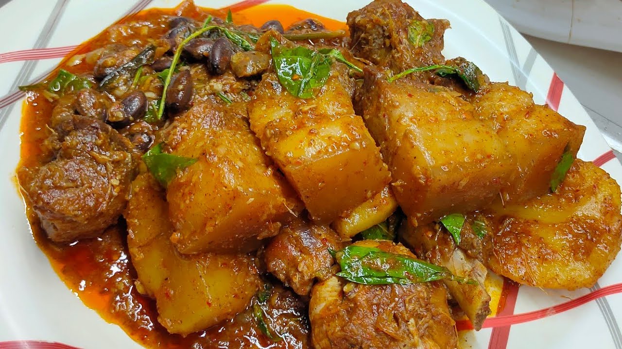 Authentic Spicy Pork 🥩🥩Curry with Stinky Bean & Mukthrubi🌿😋 #pork # ...